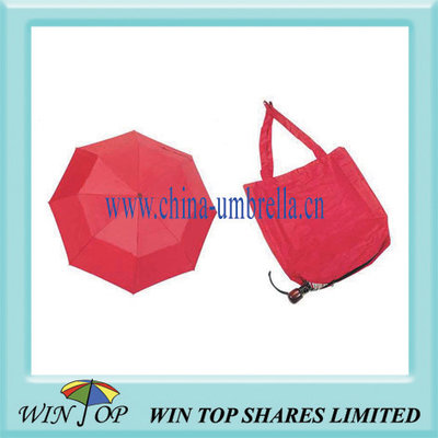 China 3 Folding Red Tote Bag Umbrella supplier