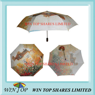 China Monet Impressionism Art Folding Umbrella supplier