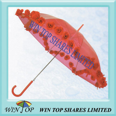 China 23" Ladies PVC Umbrella with Pasted Flower supplier