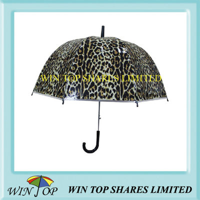 China Leopard Design Auto Straight Poe Umbrella supplier