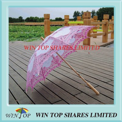 China China style pink and white craft umbrella supplier