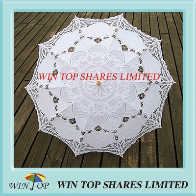 China White embroidery craft umbrella factory supplier