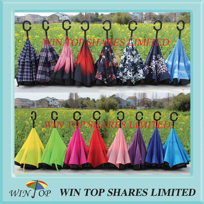 Various kinds of solid color and printed reverse parasol manufacturer supplier
