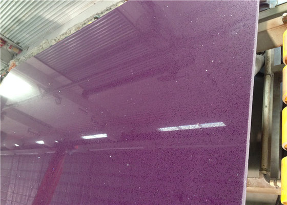 Customized Purple Counter Engineered Quartz Countertops Solid Surface Stone