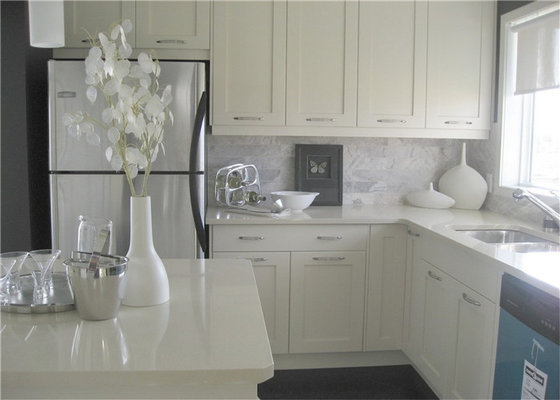 Scratch Resistant White Quartz Stone High Density  White Quartz Countertops Material