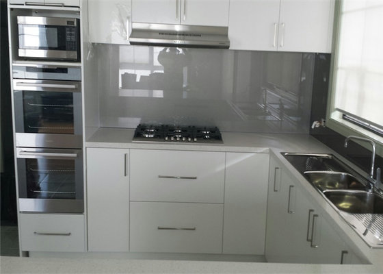 Premier Materials Light Grey Quartz Kitchen Counter Tops , Quartz Slab for Vanity Top