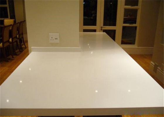 Residential Custom Pure Beige Engineered Stone Benchtops / Quartz Stone Kitchen Top