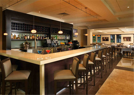 Sparkle Quartz Beige Mirror Quartz Stone Benchtops for Bar Tops / Restaurant Countertops