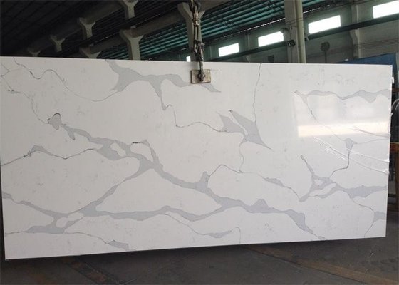 Custom Grey Quartz Shower Wall Panels / Engineered Quartz Stone Slabs for Countertops