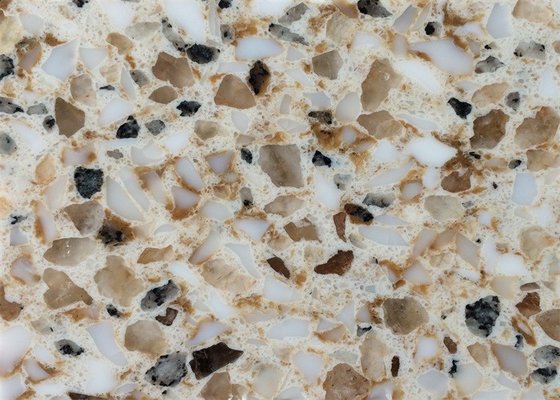 Granite Pattern Custom Made Butter Rock Quartz Engineered Stone for Kitchen Tops / Benchtop