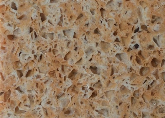 Stain Resistant Pink Star Engineered Quartz Stone For Floor Tiles / Wall Panels