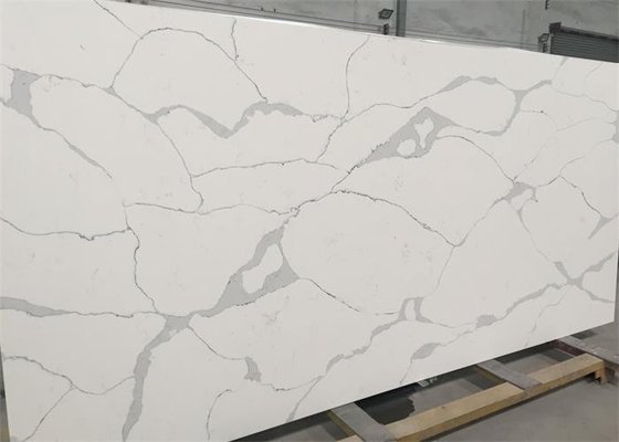 High Polished Artificial Quartz Stone Slabs For Bathroom Vanity Tops / Benchtops