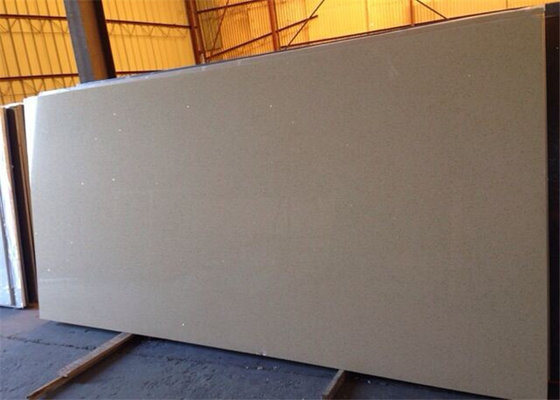 Beige Sparkle Artificial Quartz Stone Slabs For Kitchen Wall Tiles