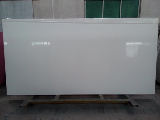 Pure White Artificial Quartz Stone Heat Resistant Green Material For Kitchen Tops