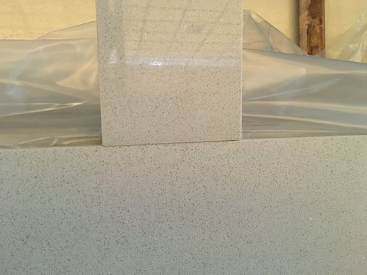 Artificial Haze Sparkle Green Kitchen Quartz Countertops 3000mmx1400mm