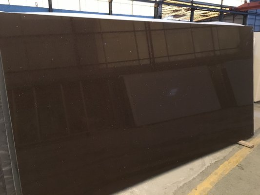 Dark Brown Quartz Natural Stone Used For Benchtops , Worktops