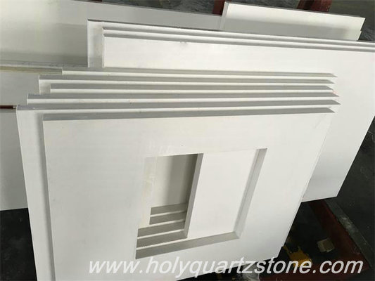 White Quartz Stone Custom Bathroom Vanities Tops Modern Decoration Material