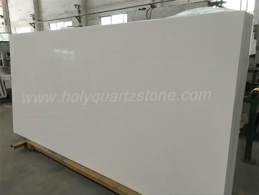 Absolute Pure White Quartz Jumbo Slabs Stain Resistant Durable
