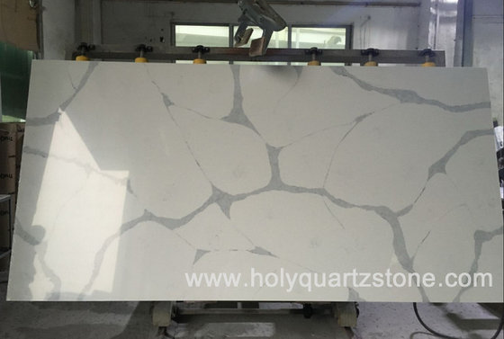 Stunning Calacatta Quartz Stone Tile Vein High Polished Artificial