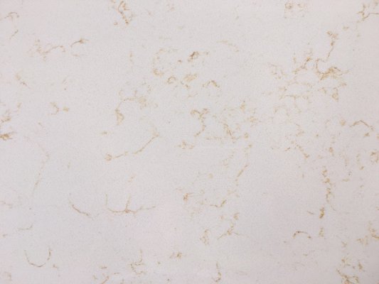 White Marble Gold Vein Quartz Kitchen Top Engineer Stone 20mm / 30mm Thick