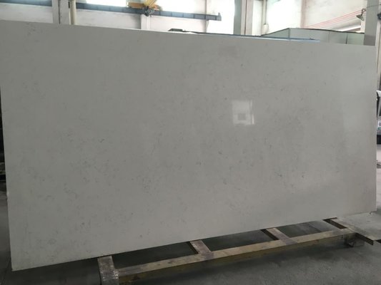 Well Polished Carrara White Quartz Stone Slab Stain Resistant