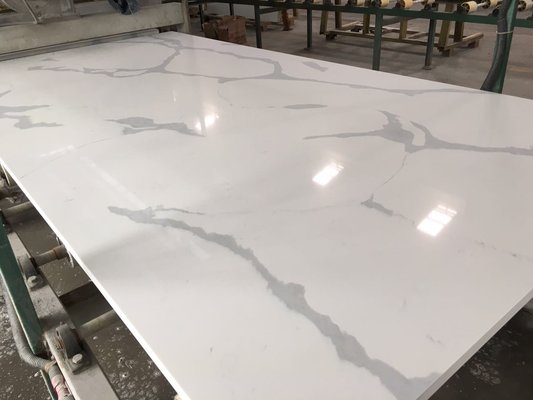 7 Mohs Hardness Custom Bathroom Vanity Tops Calacatta Grey Engineered