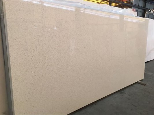 OEM Beige Mirror Engineered Stone For Vanities / Floor Tiles / Worktops
