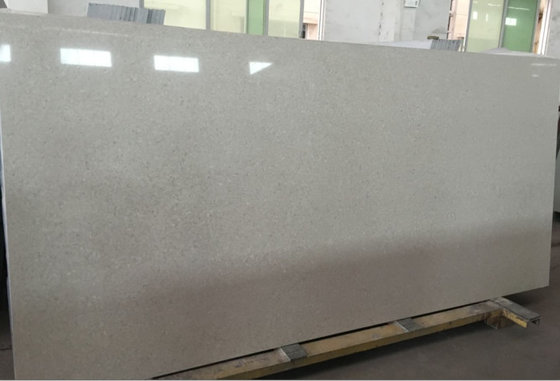 Light Linen Artificial Quartz Natural Stone Laminated Edge for Kitchen Countertops