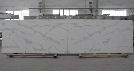 Large Calacatta Artificial Quartz Kitchen Countertops 3000 mm X 1400 mm Low Water Absorption