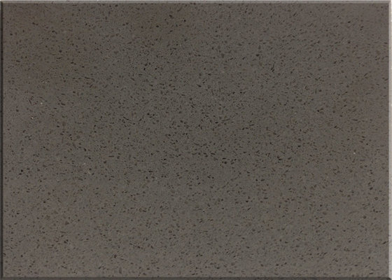 Prefab Stylish Plain Grey Quartz Engineered Stone Countertops / Vanity Tops Tiles