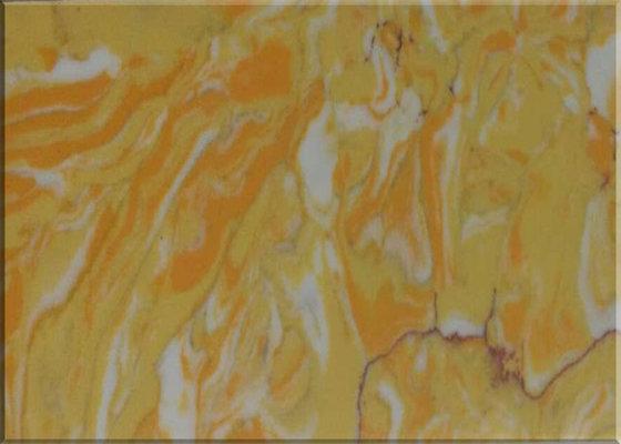 Yellow Onyx Engineered Quartz Sheet Countertops High Hardness Customized Quartz Slab