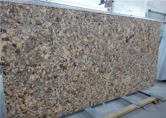Custom Gold Canyon Quartz Stone Slabs For Kitchen Countertops / Benchtops / Worktops