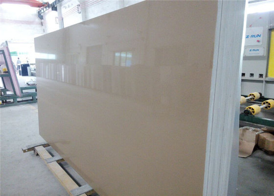 Chemical Resistance Brown Artificial Quartz Stone Materials for Kitchen Tops Heat Resistant