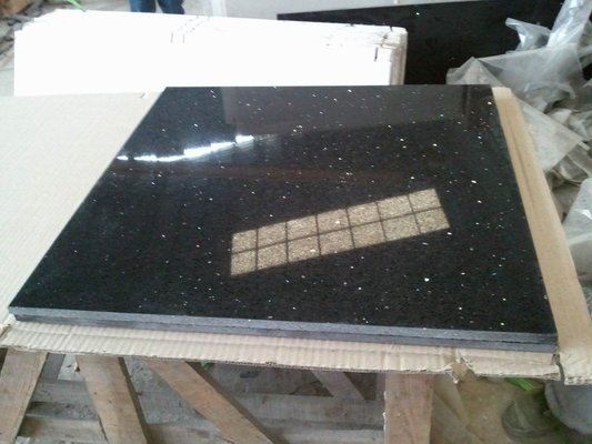 Black Mirror Quartz Floor Tiles , Quartz Rocks Wall Panels Building Decor Materials