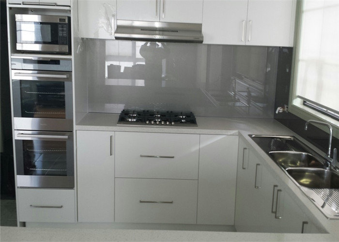 Premier Materials Light Grey Quartz Kitchen Counter Tops , Quartz Slab for Vanity Top