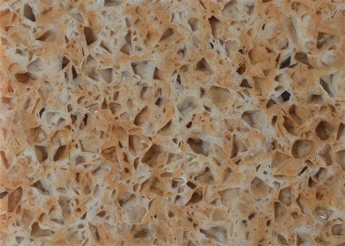 Stain Resistant Pink Star Engineered Quartz Stone For Floor Tiles / Wall Panels