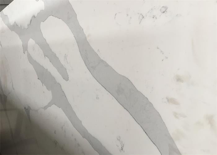 Calacatta White Marble Vein Engineered Quartz Stone Surface For Vanities