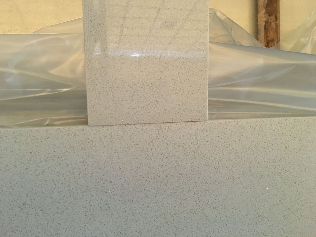 Artificial Haze Sparkle Green Kitchen Quartz Countertops 3000mmx1400mm