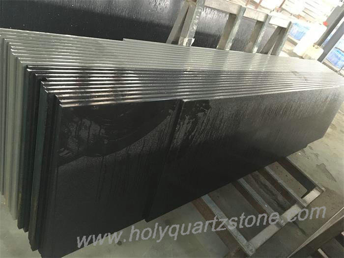 Abrasion Resistant Quartz Kitchen Countertops Black Quartz Rocks