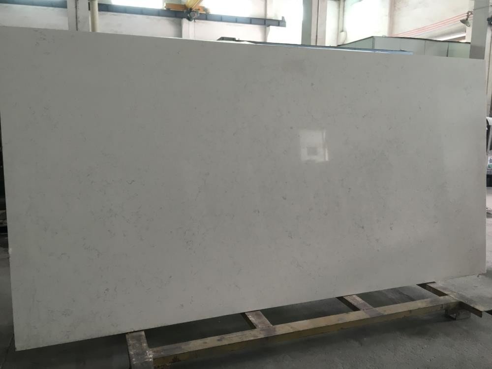 Well Polished Carrara White Quartz Stone Slab Stain Resistant