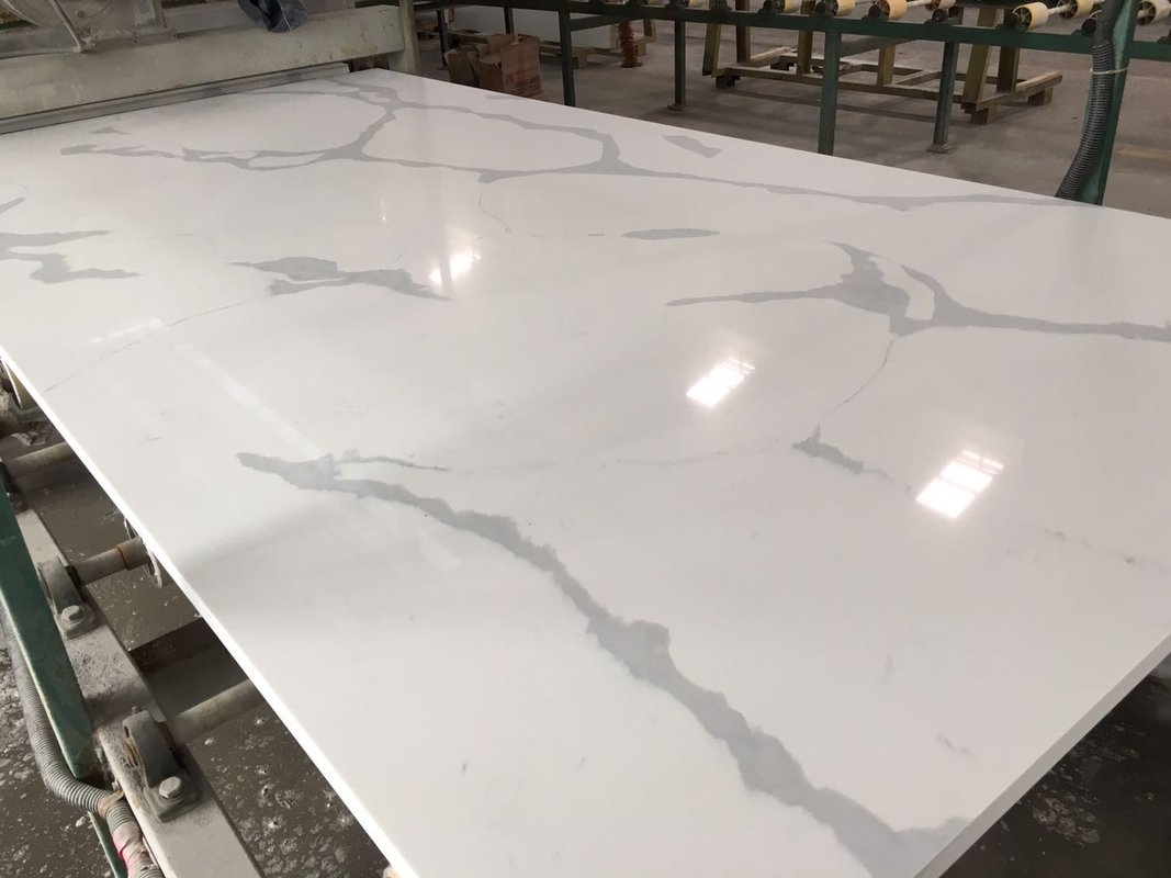 7 Mohs Hardness Custom Bathroom Vanity Tops Calacatta Grey Engineered
