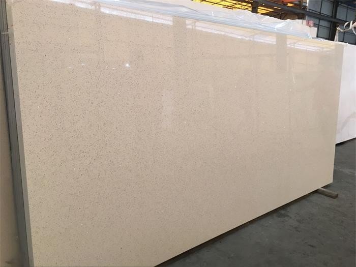 OEM Beige Mirror Engineered Stone For Vanities / Floor Tiles / Worktops
