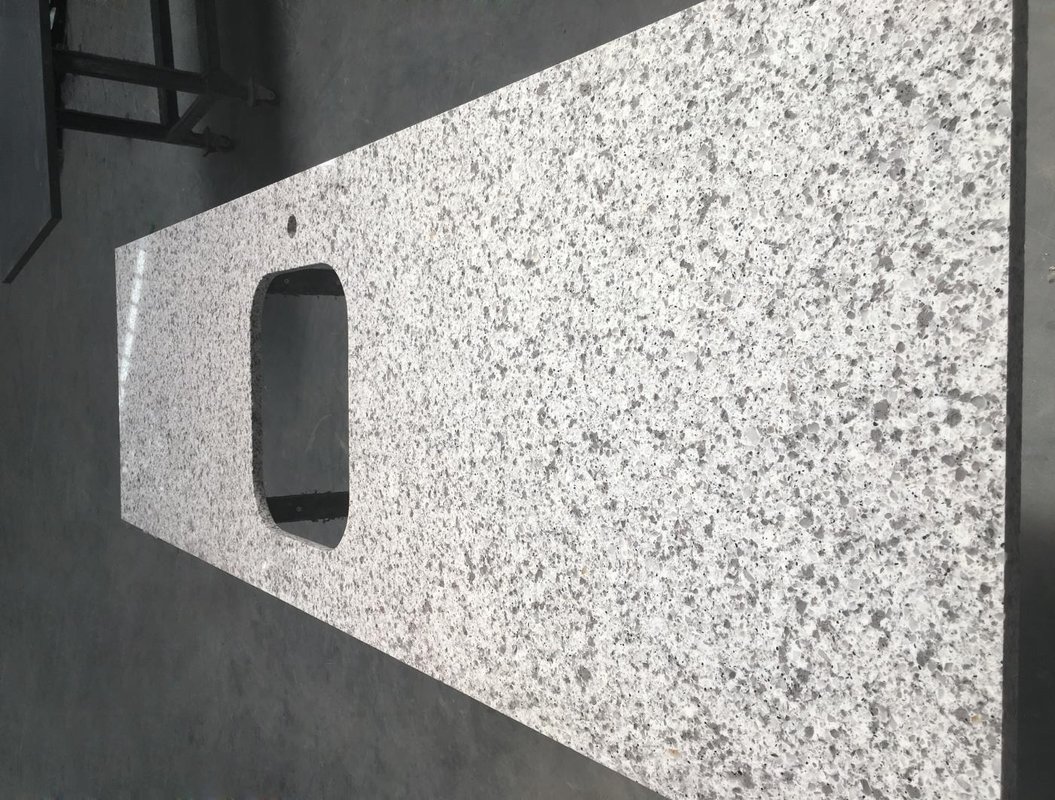 Rock Quartz Engineered Stone Countertops For Office Reception Desk 30 mm Thick