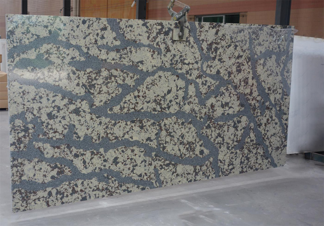 Solid Surface Dragon Galaxy Kitchen Countertops Quartz / Engineered Quartz Slabs For Interior Decoration