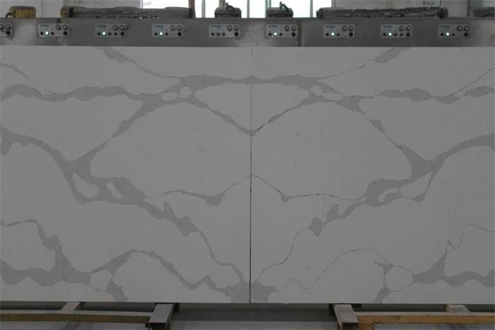 Calacatta Marble Pattern Quartz Kitchen Worktops / Engineered Stone Countertops
