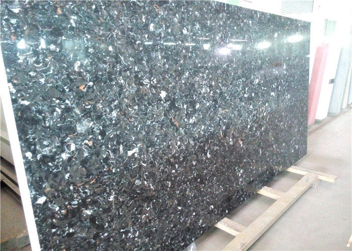 Eco-friendly Mix Black Vein Quartz Stone Slabs / Engineering Quartz Rocks for Countertops
