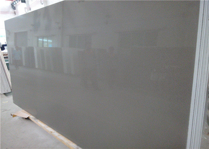 Grey Artificial Quartz Stone Slabs For Decoration Wall Tiles , Quartz Engineered Stone Countertops
