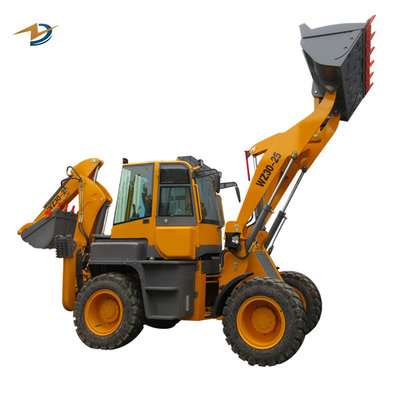 Hydraulic pilot control backhoe loader WZ30-25 with quick hitch and 4 in 1 bucket pallet fork road sweeper option