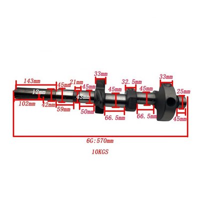 Porzellankurbelwelle für halb hermetischen Kompressorporzellan bltzer Kurbelwellenhersteller, Kurbelwelle für Kompressor 6H 570mm