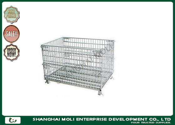 China Heavy Duty Folding Wire Storage Containers / Metal Basket Mesh pallet distributor